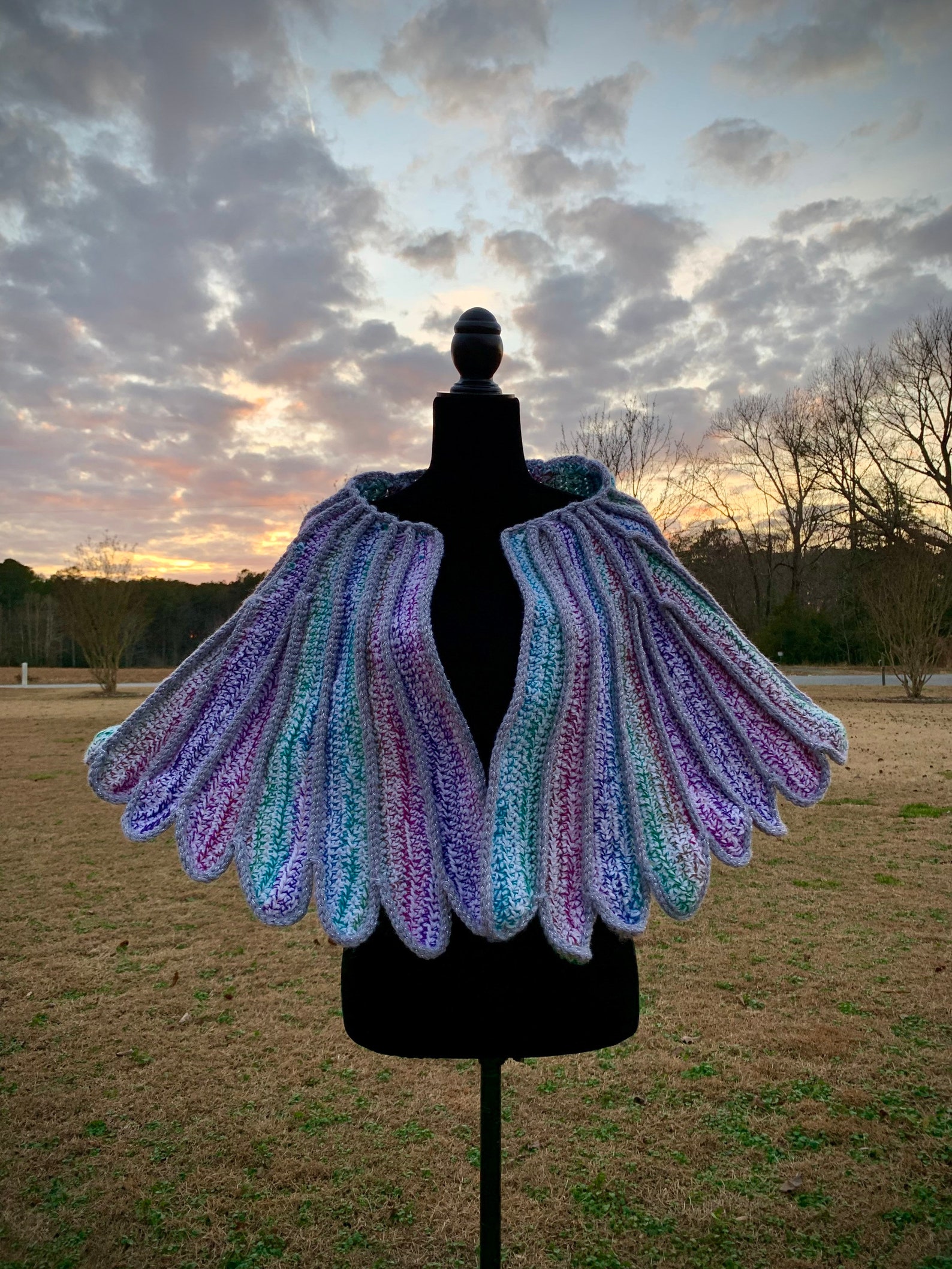 Feather Wing Shawl - Child Sized Crochet Cape - Fairy Angel Bird Wings ...