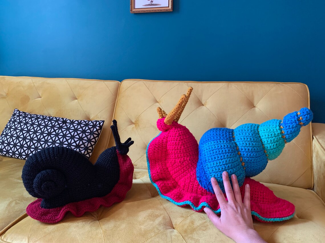 Jumbo Giant Snail With Spiral Shell Custom Crochet Snail - Etsy