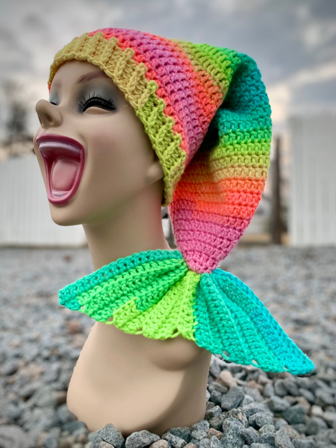 Stitches and Fins Mermaid Tail Hat - Winter Toboggan Hat - Custom Under ...