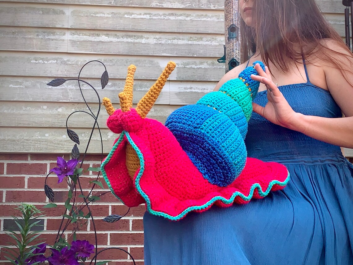 Jumbo Giant Snail With Spiral Shell Custom Crochet Snail | Etsy