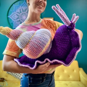 Jumbo Giant Snail With Spiral Shell - Custom Crochet Snail Stuffie ...
