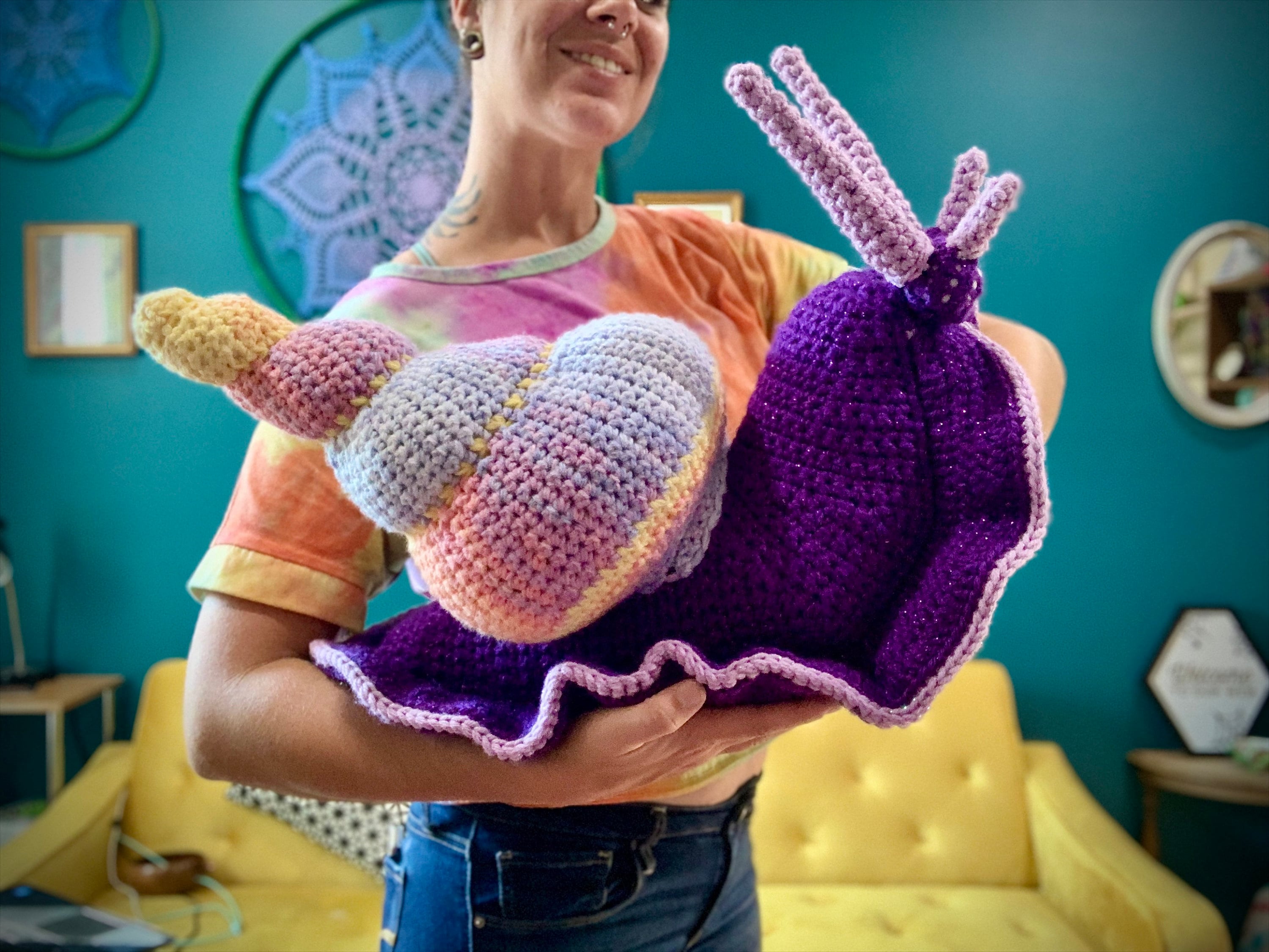 Jumbo Giant Snail With Spiral Shell Custom Crochet Snail - Etsy