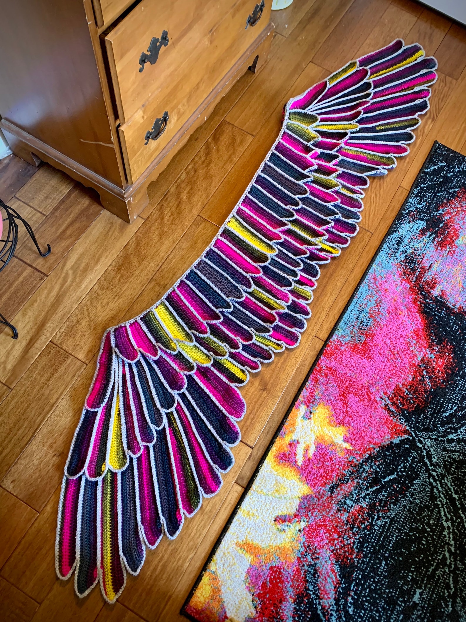 Custom Feather Wing Shawl - Adult Sized Crochet Cape - Fairy Angel Bird ...