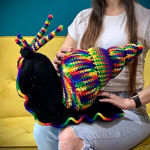 Jumbo Giant Snail With Spiral Shell - Custom Crochet Snail Stuffie ...