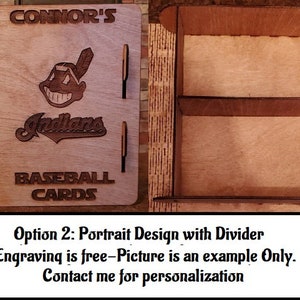 HOLDS 800 CARDS PERSONALIZED Laser Engraved Wood Baseball Trading ...