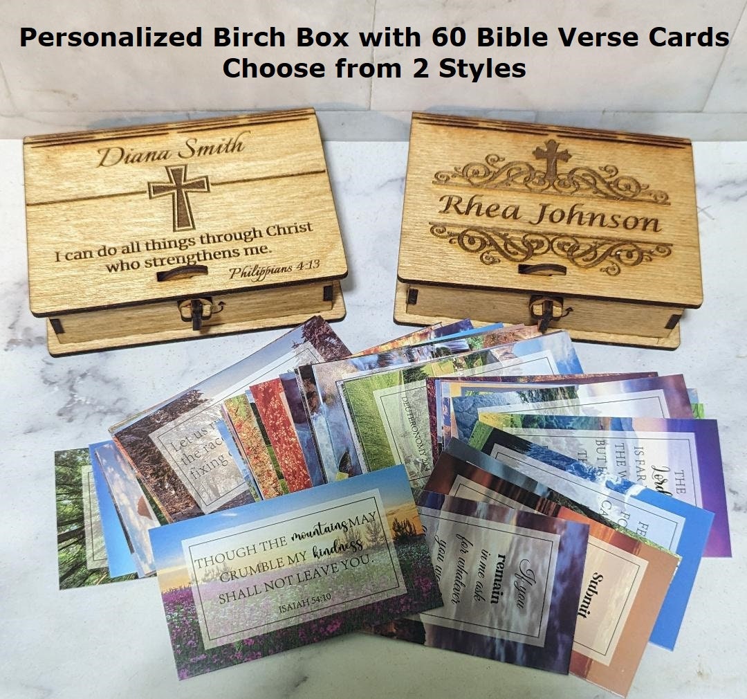 PERSONALIZED Laser Engraved Birch Wood Small Includes 60 Inspirational ...