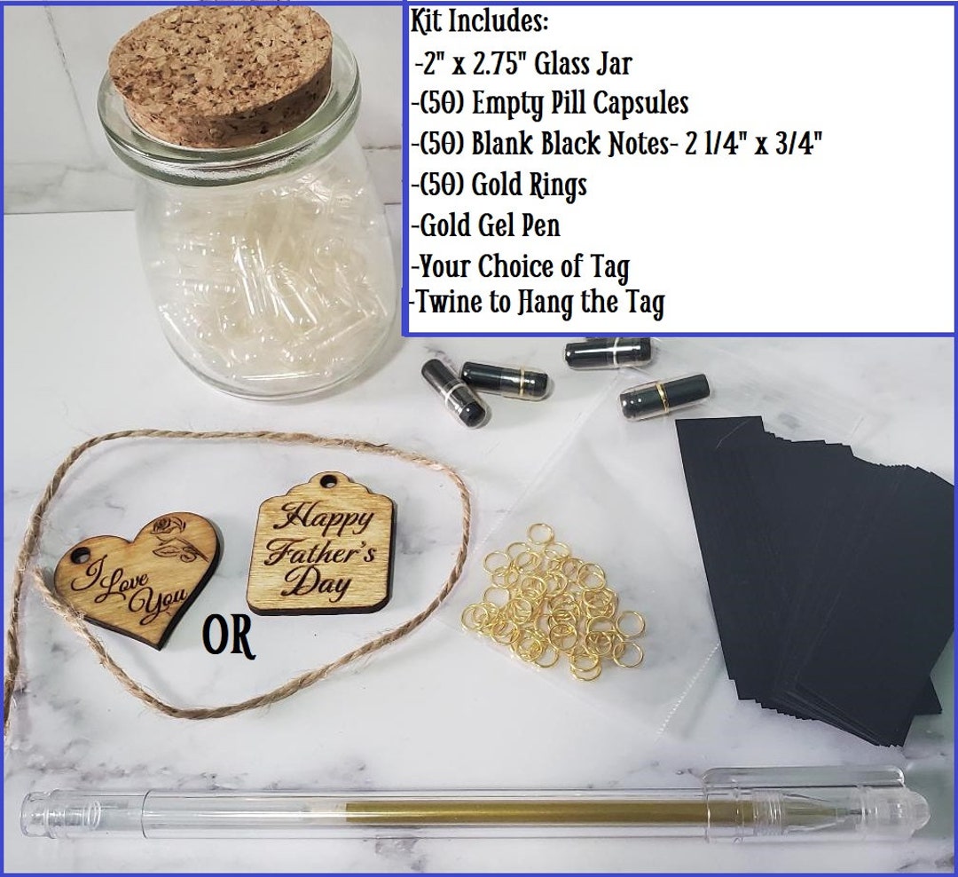 DIY Notes Jar Message in a Glass Bottle, Father's Day Gift Gift for Dad ...