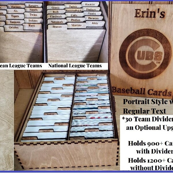 Baseball Card Box Dividers - Etsy