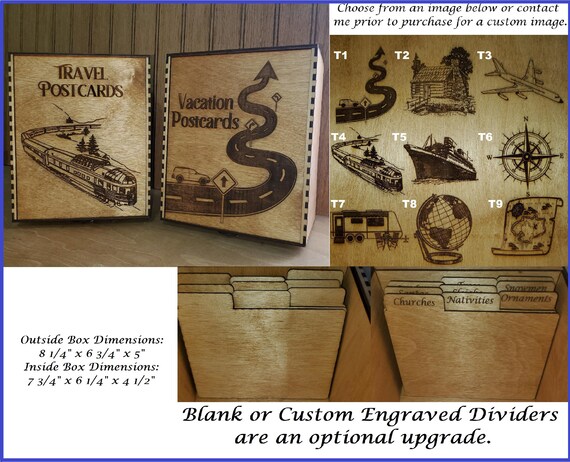 Collectibles Art & Collectibles Custom POSTCARD COLLECTOR'S BOX Laser ...