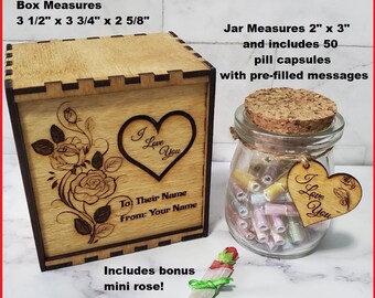 DIY Love Notes Jar Message in a Glass Bottle Girlfriend | Etsy