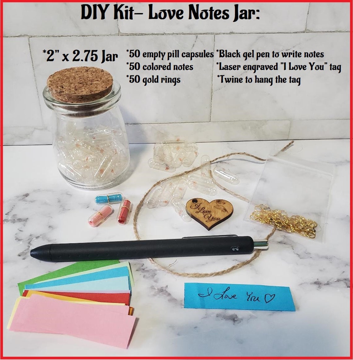 DIY Love Notes Jar Message in a Glass Bottle Girlfriend | Etsy
