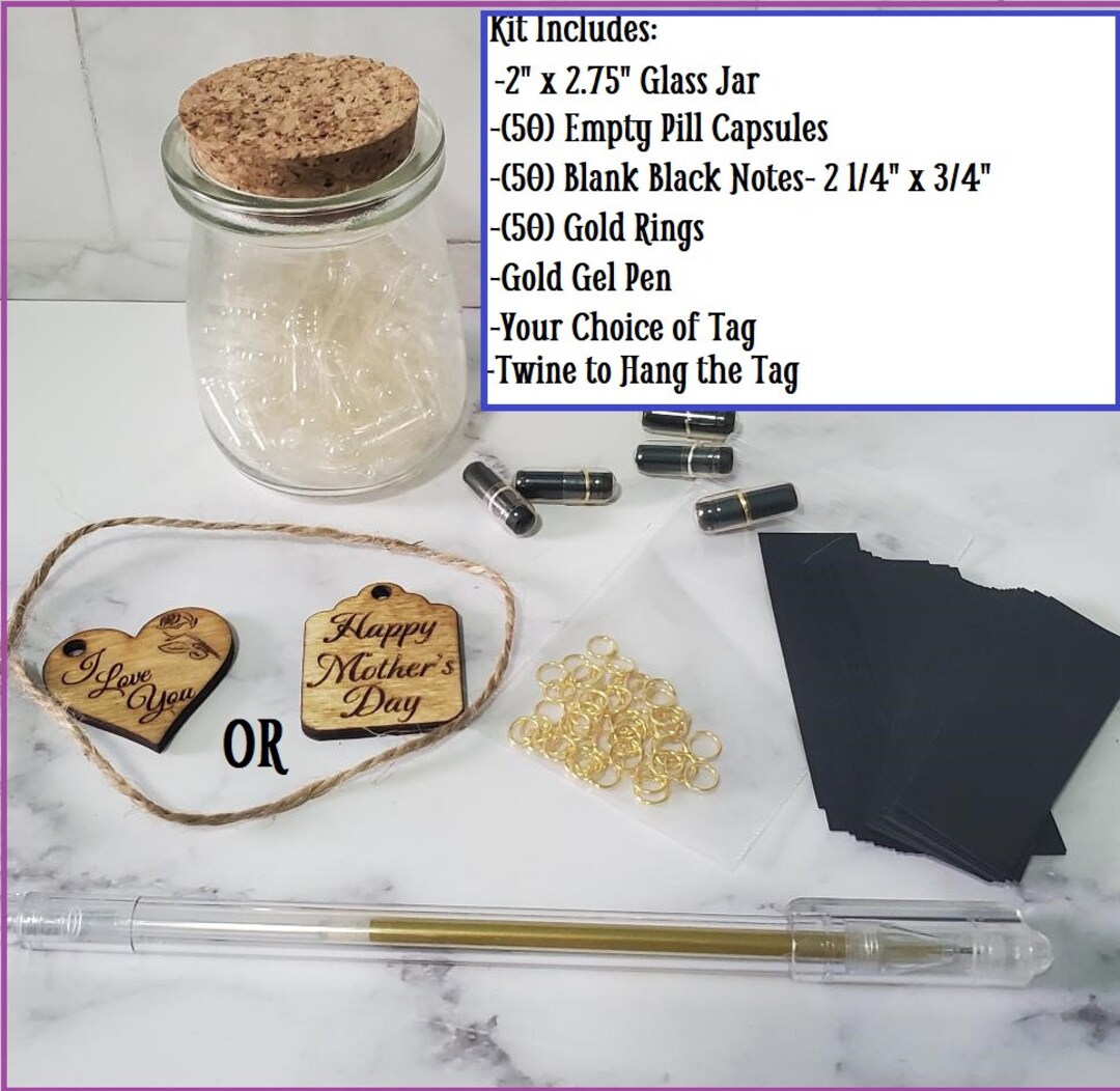 DIY Notes Jar Message in a Glass Bottle, Mother's Day Gift Gift for Mom ...