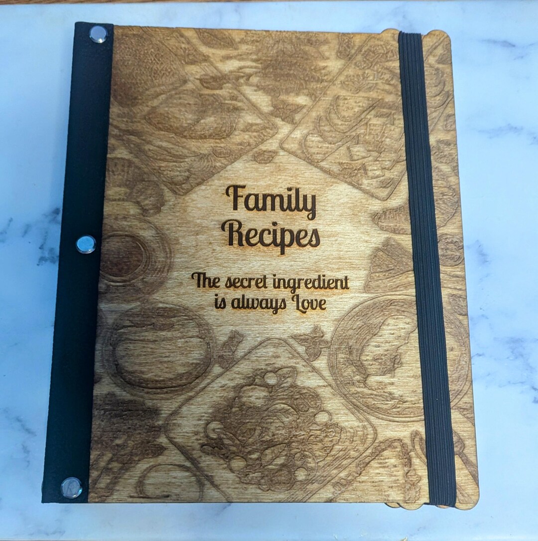 Ready to Ship Wood and Genuine Leather RECIPE BOOK With 4"x6" Recipe ...