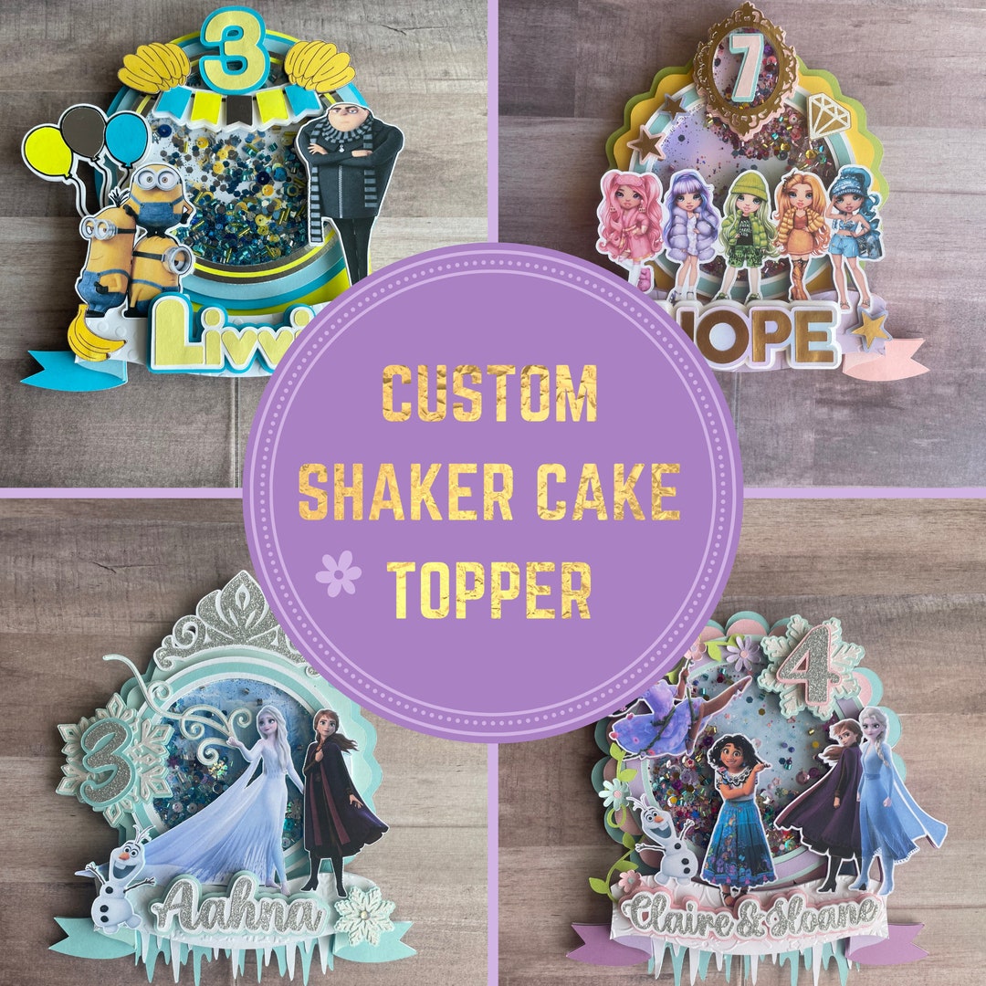 Personalized Shaker Cake Topper, Any Theme Birthday Party Custom Shaker ...