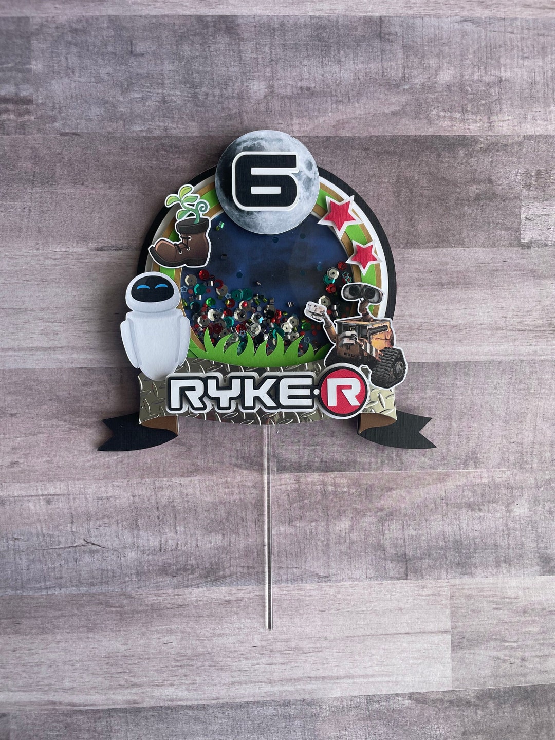 Personalized Robot Shaker Cake Topper Birthday Party Robot Birthday ...