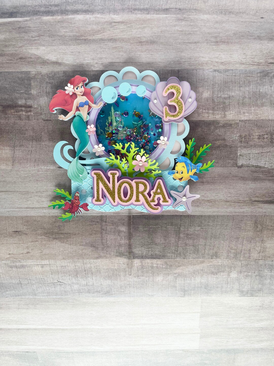 Personalized Ariel Shaker Cake Topper Birthday Party the Little Mermaid ...