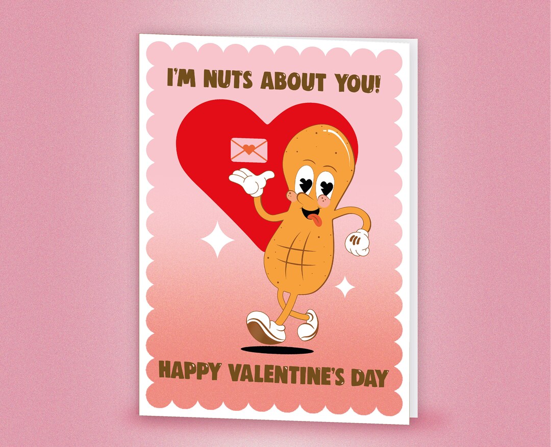 I'm Nuts About You Valentine's Day Card - Etsy