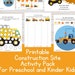 Printable Construction Activity Pack: Construction Site Worksheets for ...