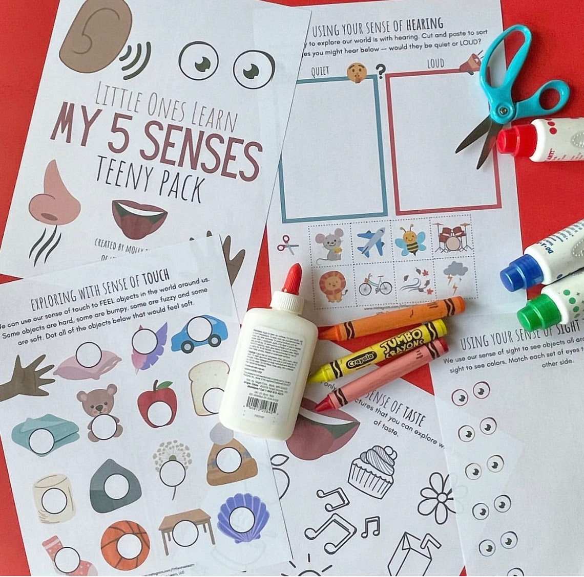 Printable Body Parts and 5 Senses Activities for Kids | Worksheet ...