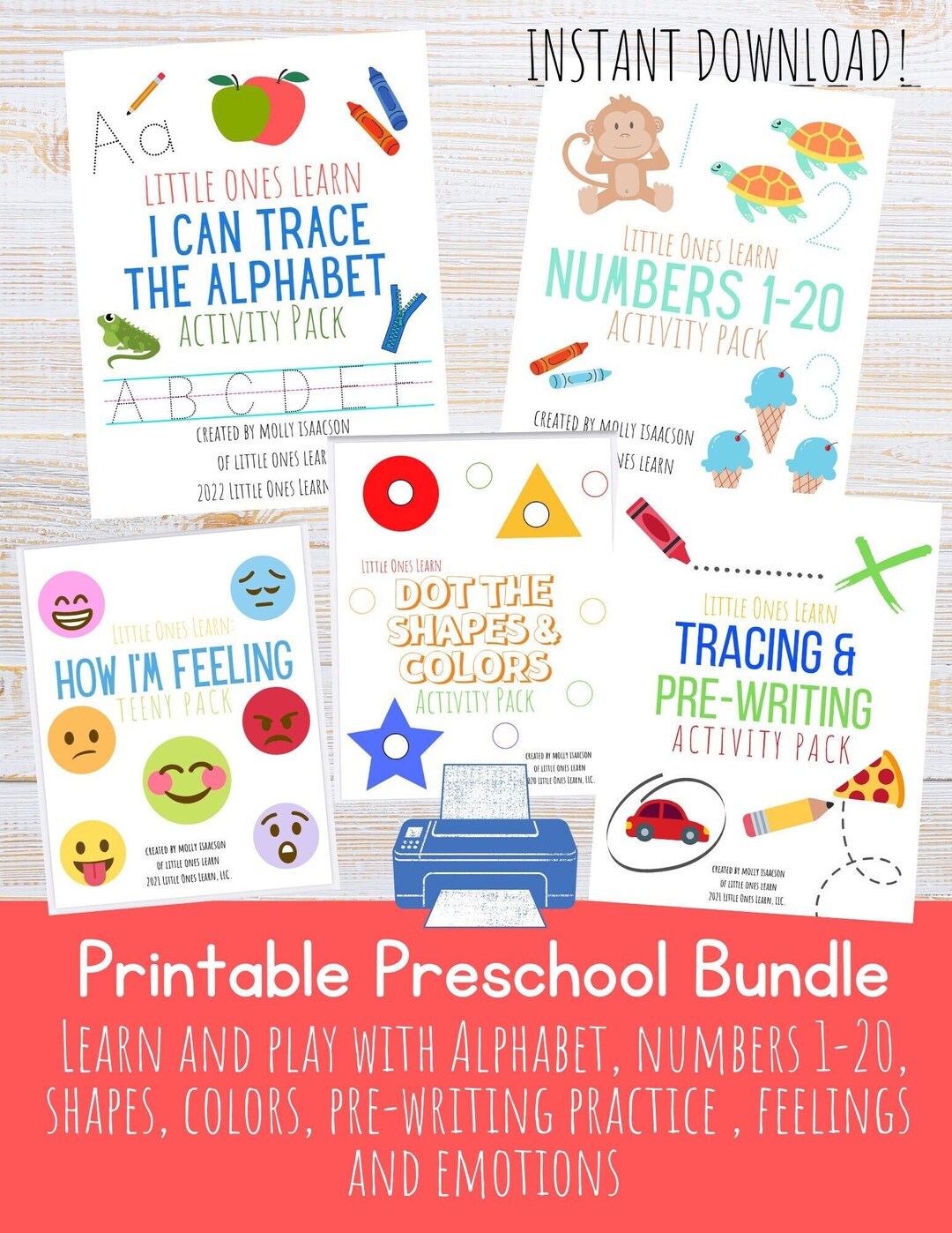 Printable Preschool Mega Bundle: Worksheets and Activities for Learning ...