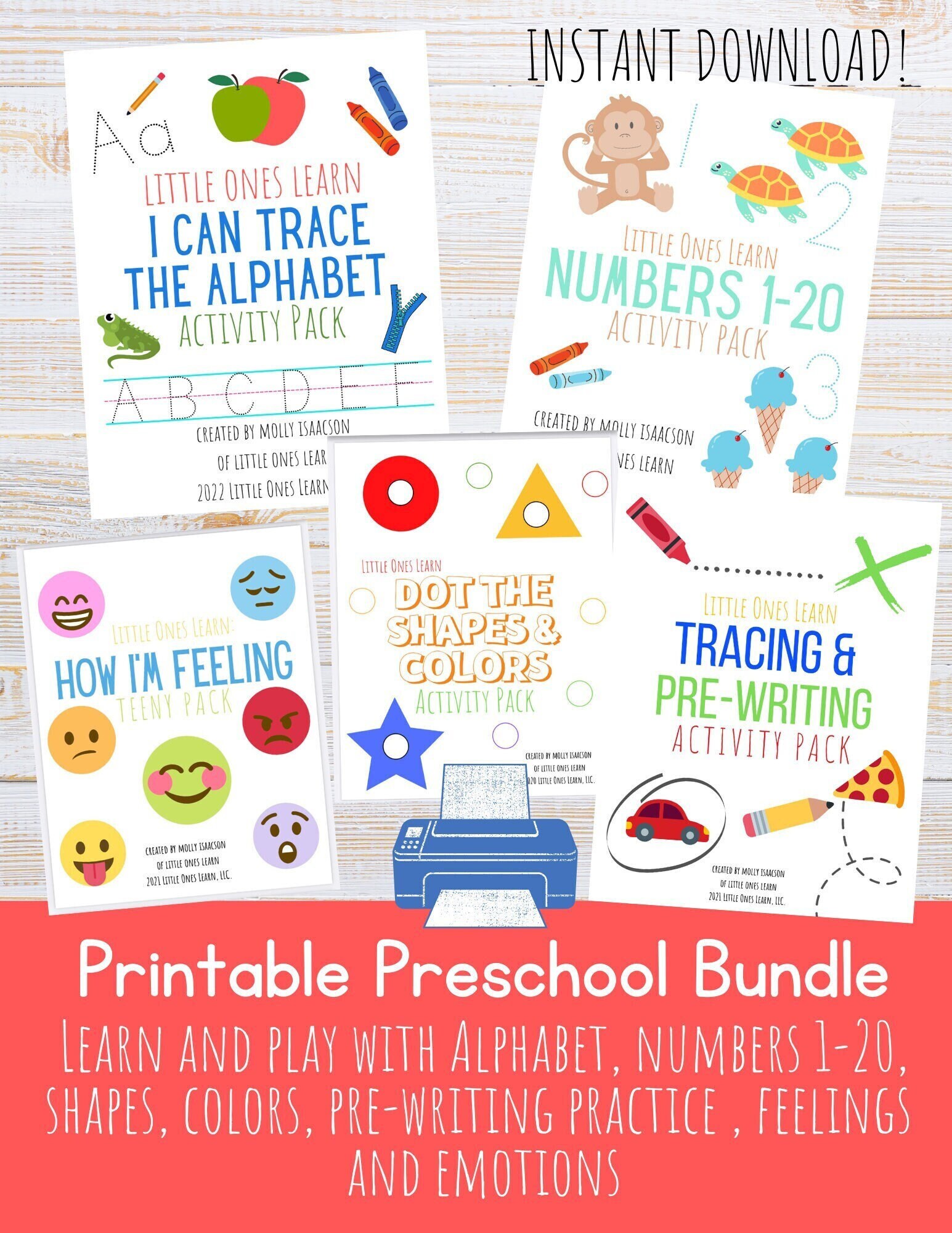 Printable Preschool Mega Bundle: Worksheets and Activities for Learning ...