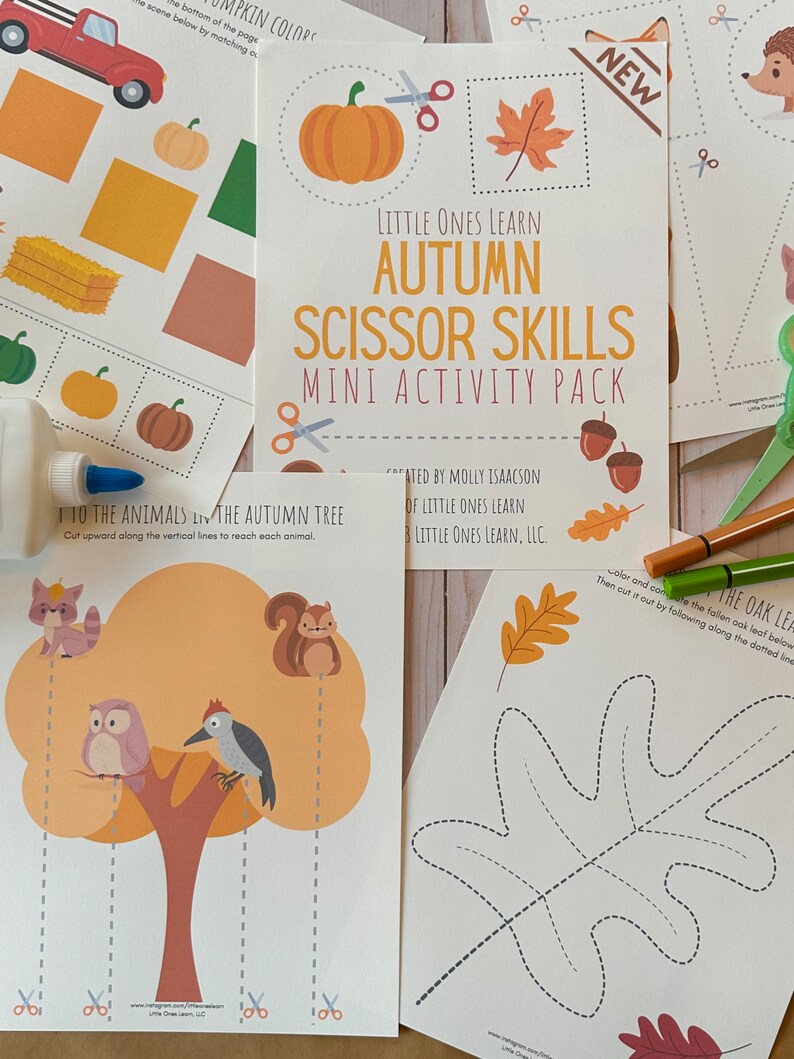 Printable Autumn Scissor Skills Activity Pack for Preschool and ...