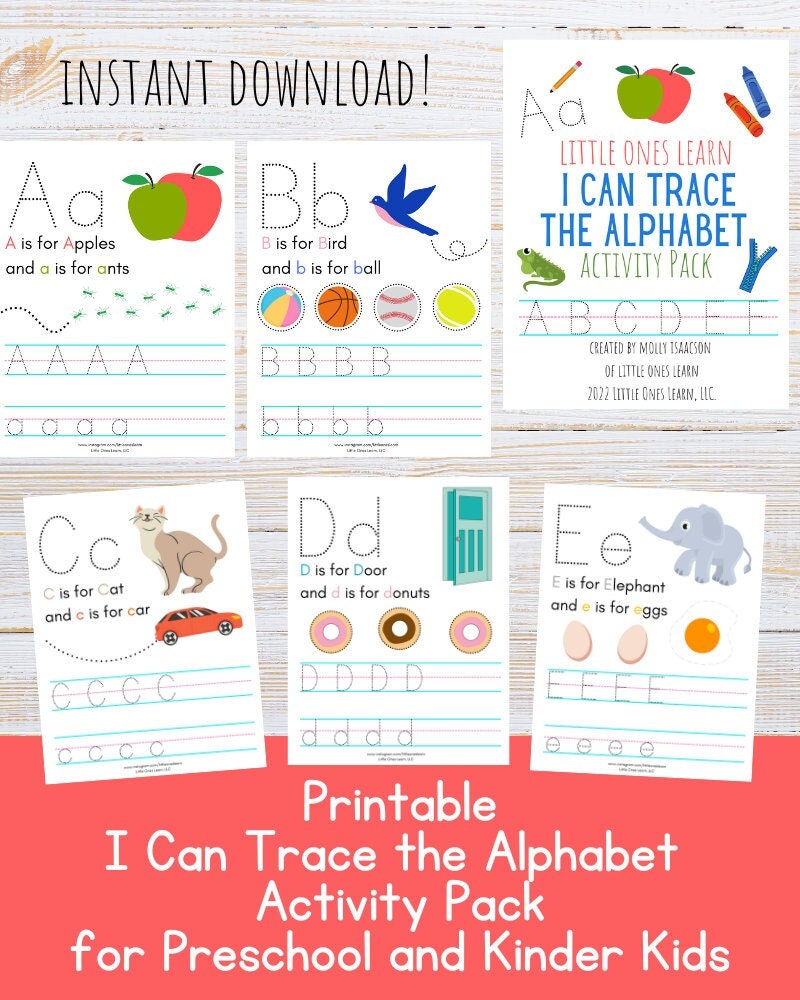 Trace the Alphabet Printables; Worksheets for Preschool and ...