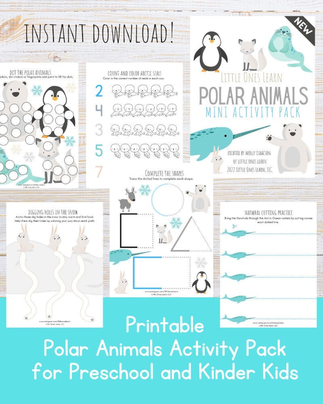 Printable Polar Animals and Arctic Animals Activity Pack Worksheets for ...