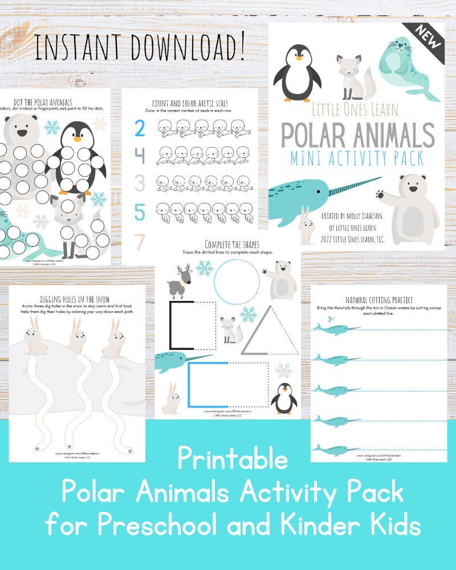 Printable Polar Animals and Arctic Animals Activity Pack Worksheets for ...