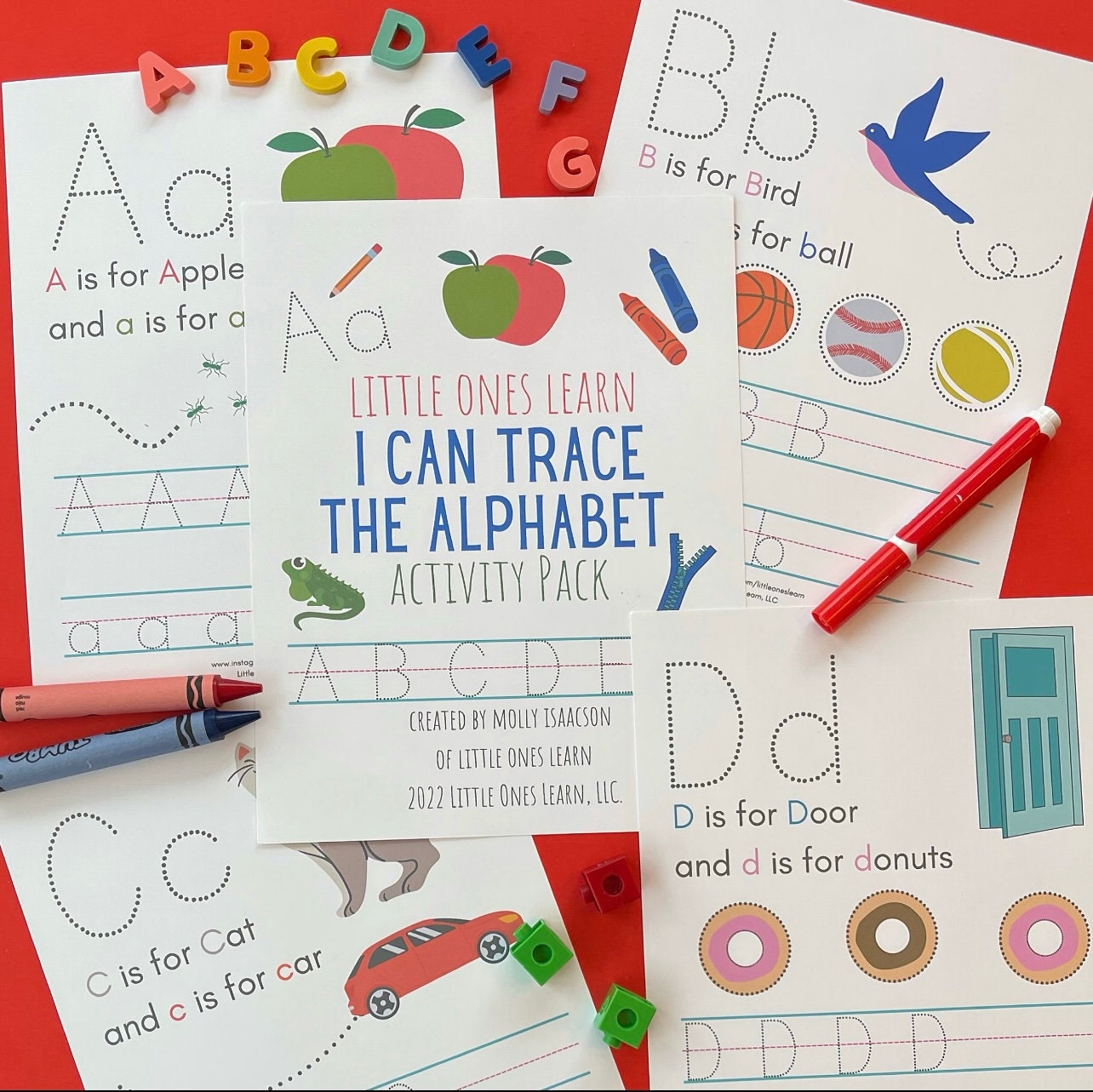 Trace the Alphabet Printables Worksheets for Preschool and - Etsy