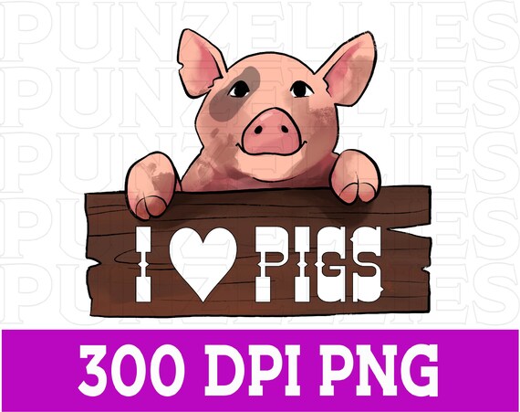 I Heart Pigs PNG File for Sublimation | Etsy