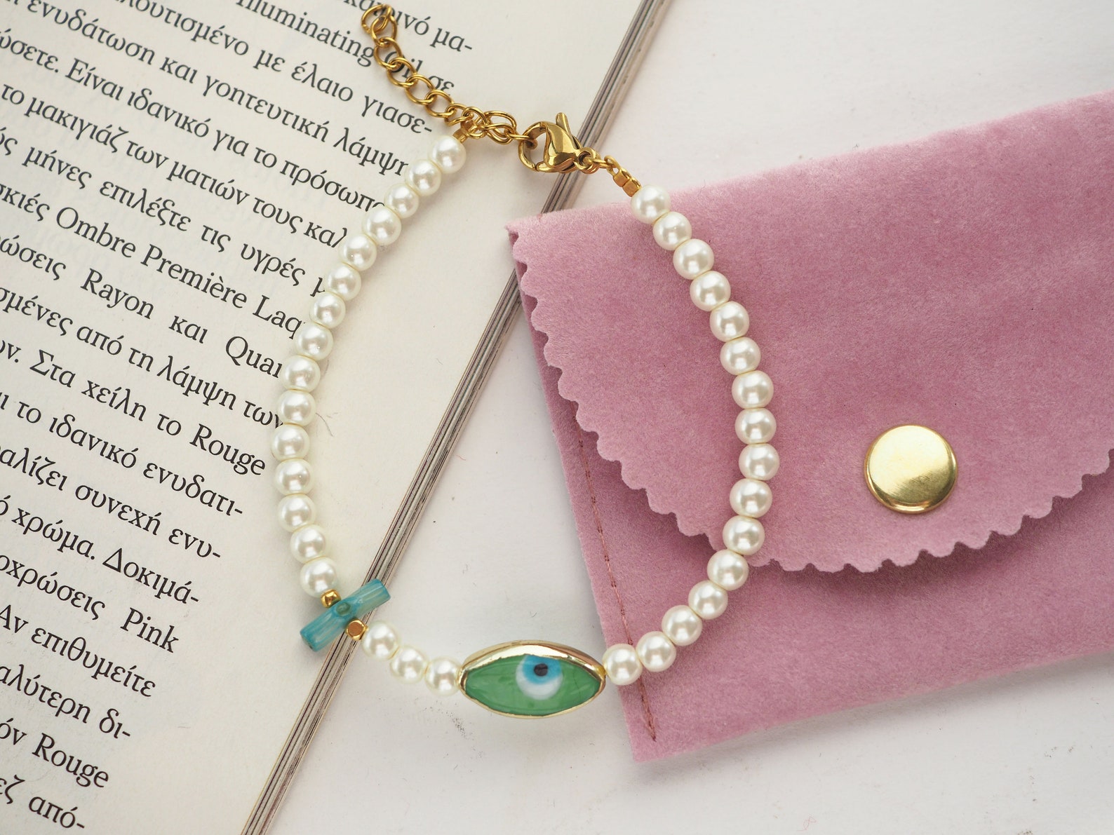 Greek Evil Eye Bracelet, Protection Jewellery, Pears Jewelry for Summer ...