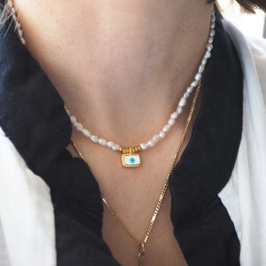Evil Eye With Freshwater Pearls, Freshwater Pearl Gold Chunky Necklace ...