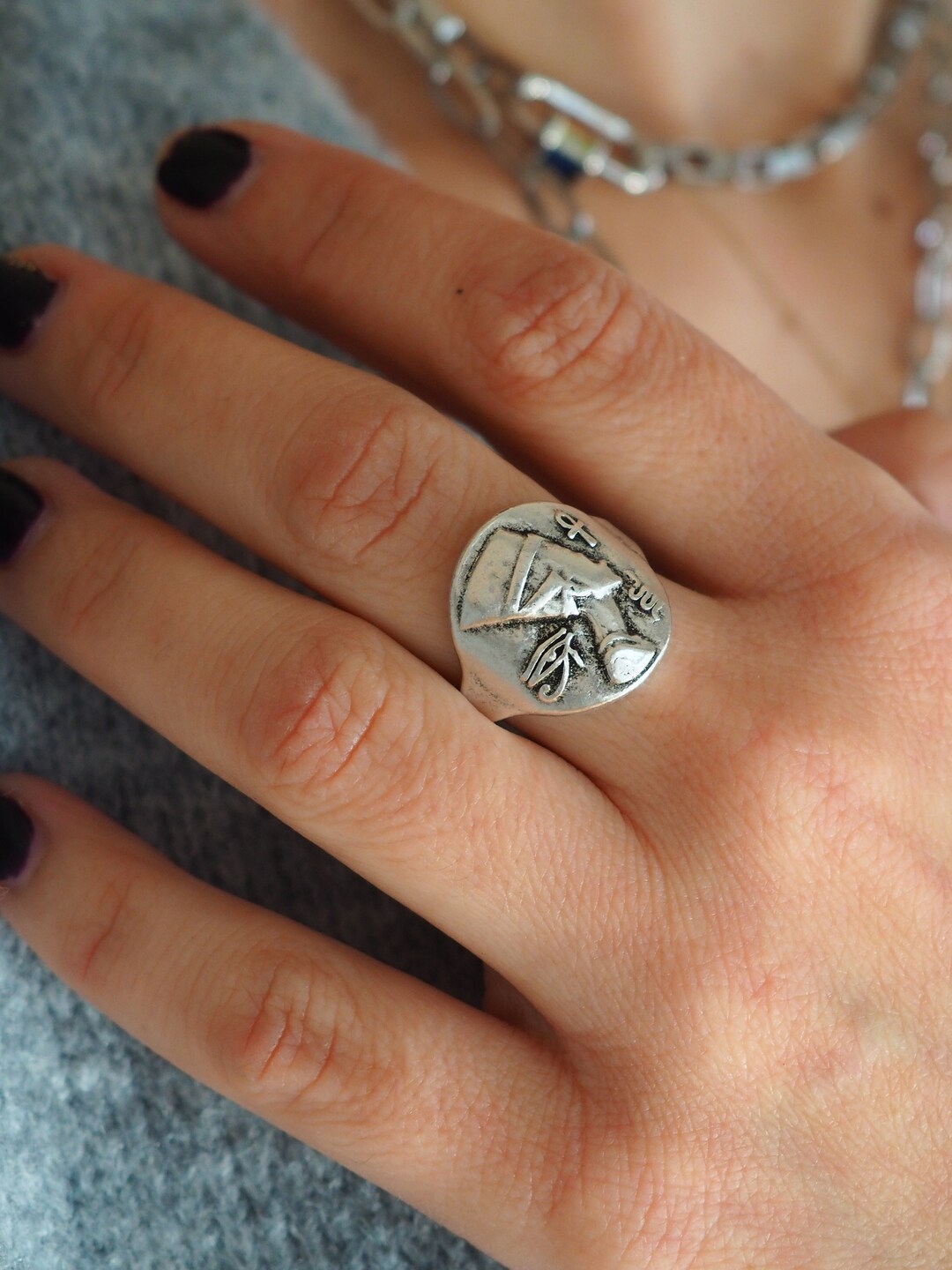 Silver Antique Queen NEFERTITI Statement Ring, Bohemian Free Spirit ...