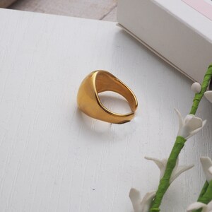 Gold Bold Ring for Women, Gold Dome Adjustable Ring, Statement Ring ...