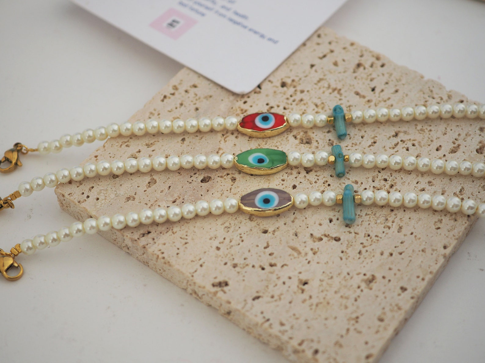 Greek Evil Eye Bracelet, Protection Jewellery, Pears Jewelry for Summer ...