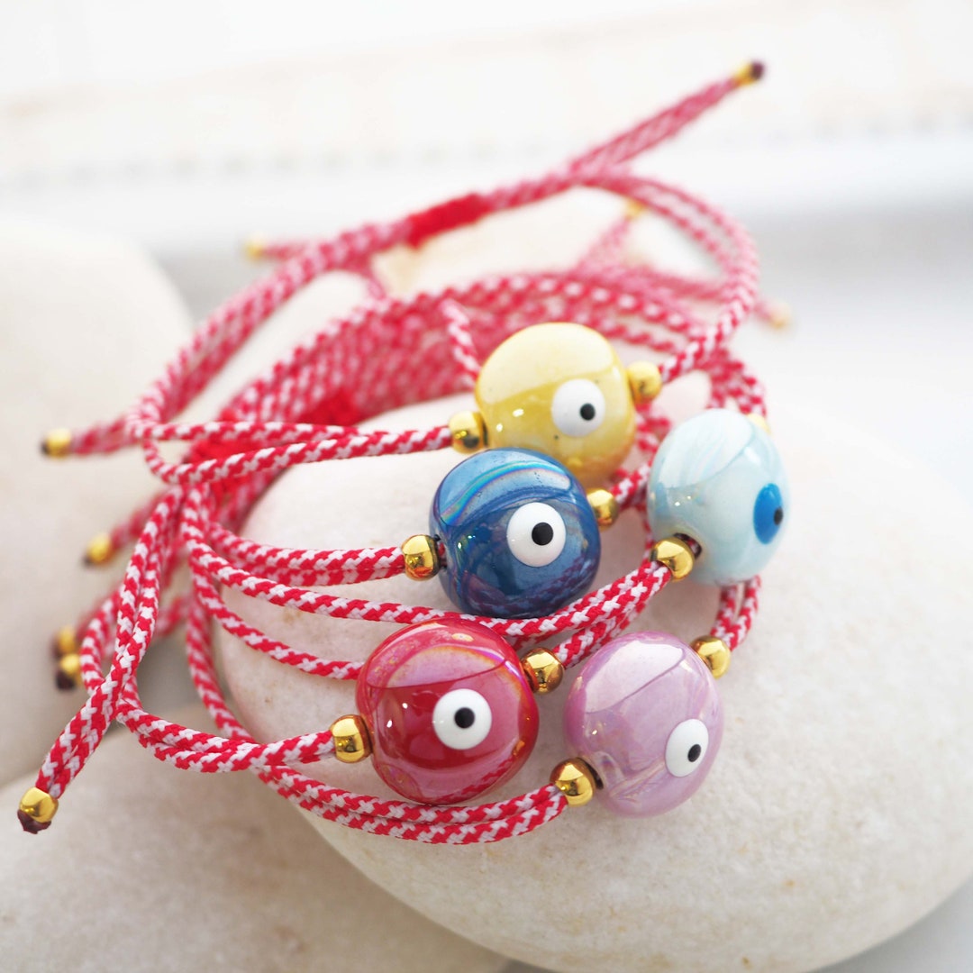 Set of 5 Martis Bracelets, Evil Eye Martis Bracelet, Greek March ...
