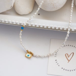 Evil Eye With Freshwater Pearls, Freshwater Pearl Gold Chunky Necklace ...