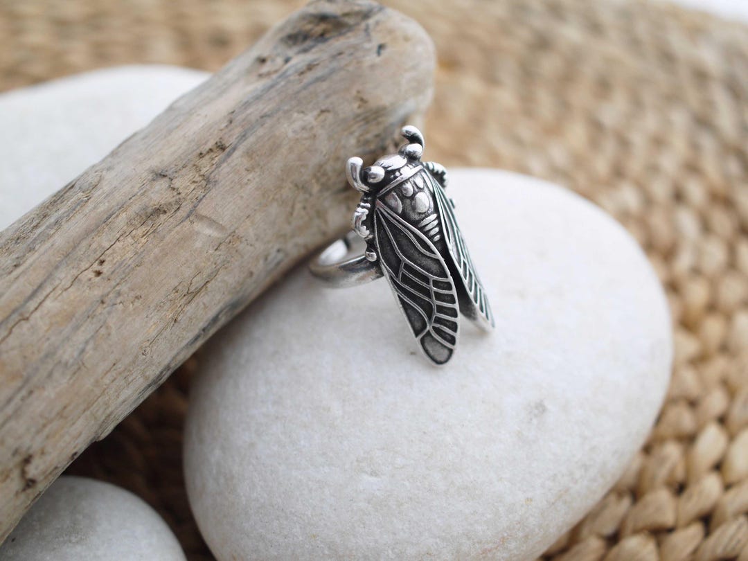 Silver Cicada Ring, Flying Bug Insect, Insect Jewelry,transformation ...