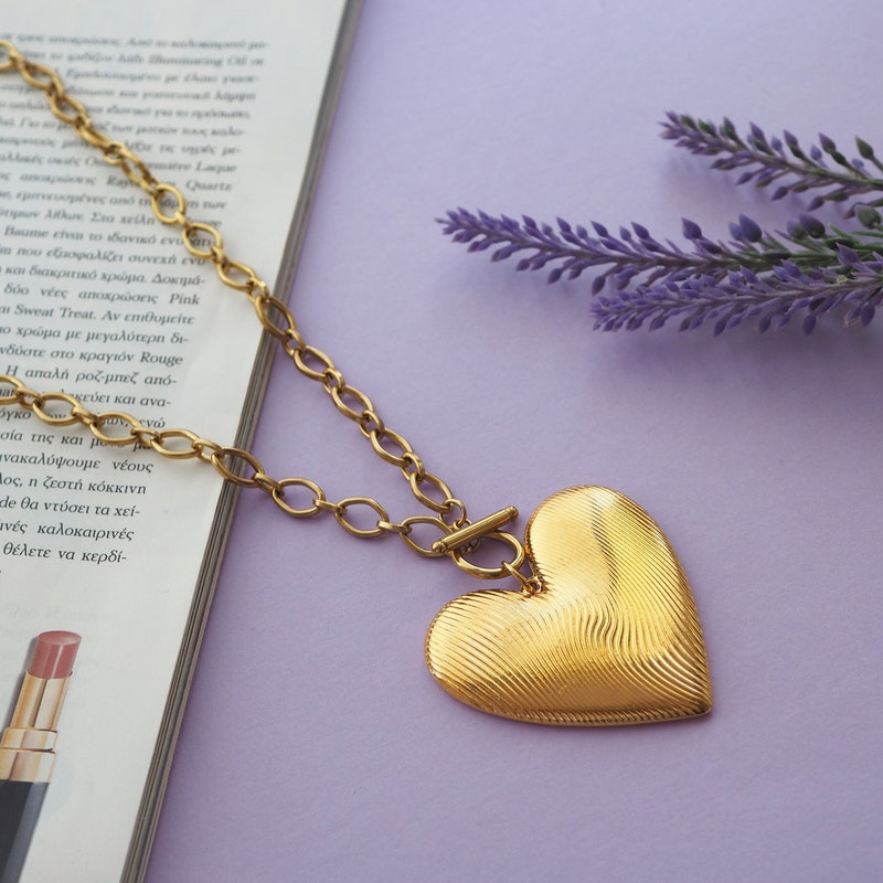 Women Big Heart Necklace - Etsy