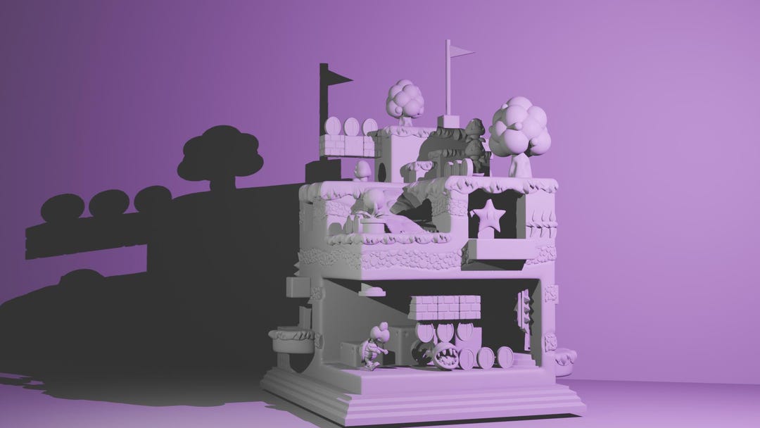 3D Figure Stl Pocket World Mario - (digital Purchase) - Etsy