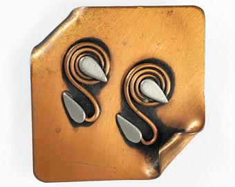 Fold Formed Copper Brooch Mixed Metal Brooch Abstract Fish - Etsy