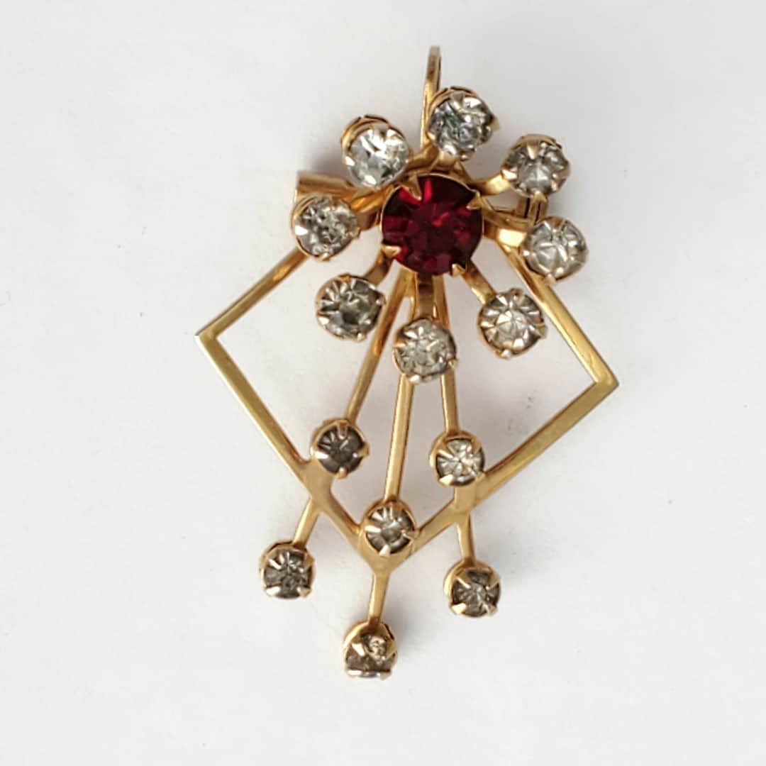 Red Rhinestone Shooting Star Brooch or Pendant - Etsy UK