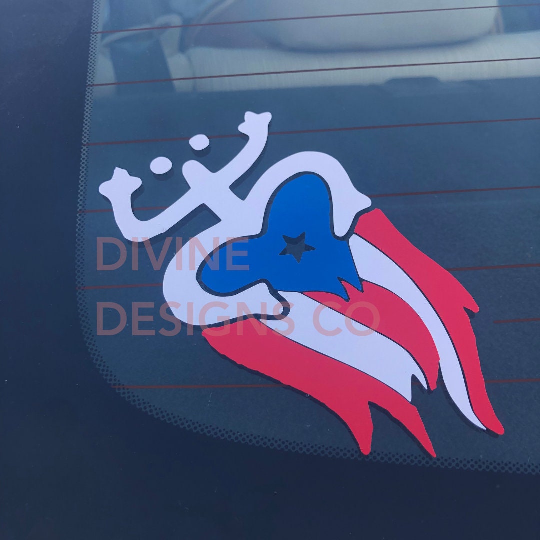 Puerto Rico Coqui Flag Decal 3x5 , Boricua Decal, Puerto Rican Decal, Puerto Rico Flag, Coqui ...