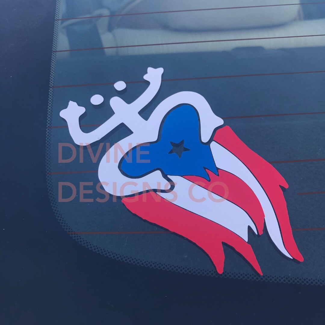 Puerto Rico Coqui Flag Decal 3x5 , Boricua Decal, Puerto Rican Decal ...