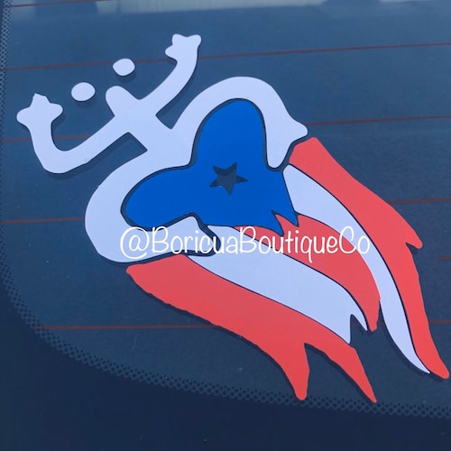 PUERTO RICO FLAG Island Map With Coqui Sticker Decal - Etsy