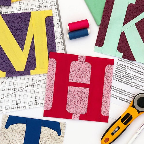 ALPHABET LETTERS Paper Pieced Block Patterns in PDF - Etsy