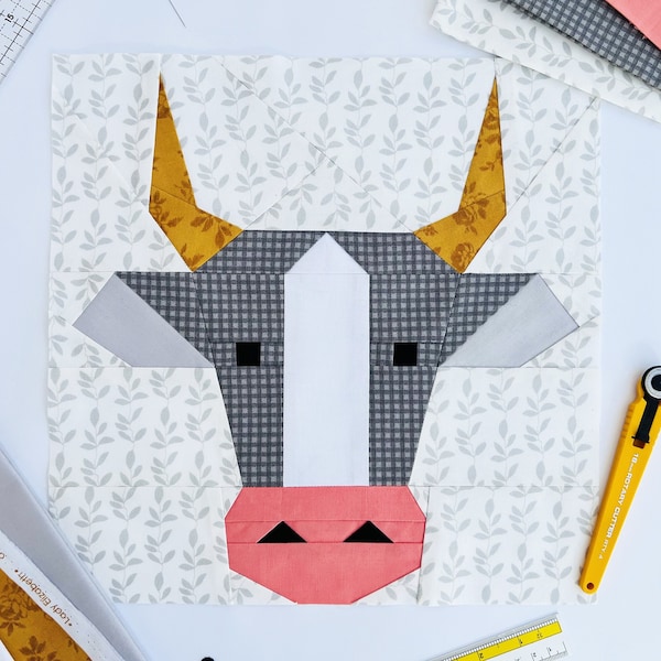 Cow Quilt Block Pattern - Etsy