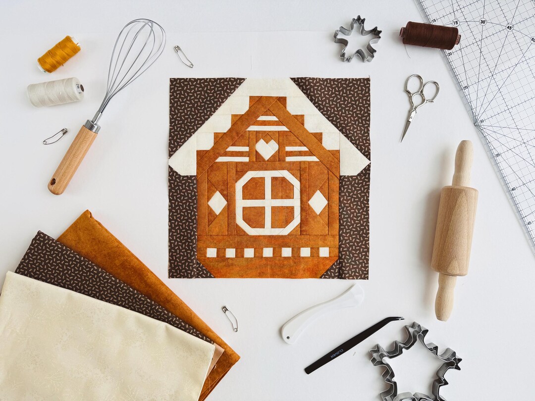 Gingerbread House Quilt Pattern / Cookies House / FPP Pattern / PDF - Etsy