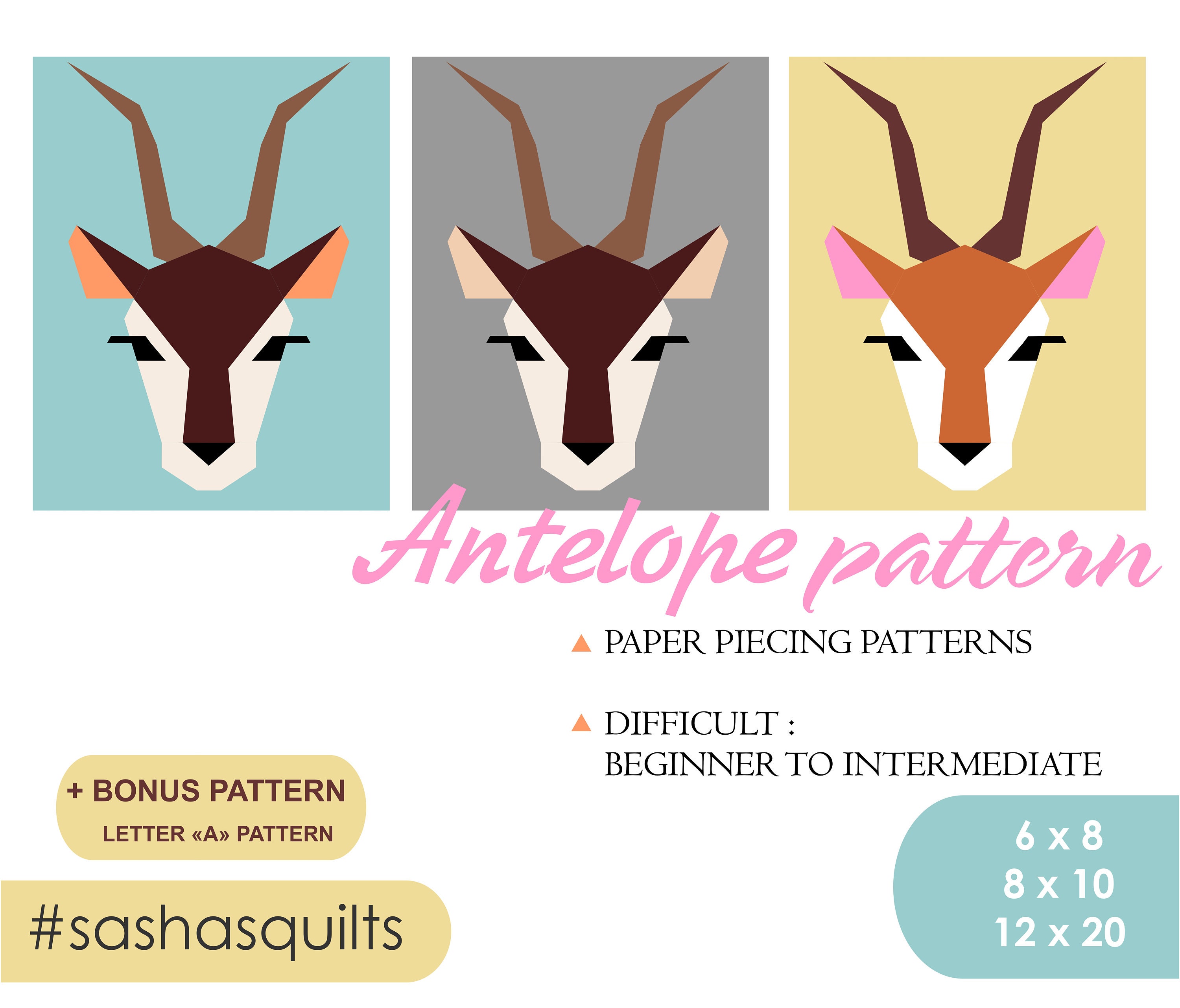 Antelope Quilt Pattern / PDF Pattern / Foundation Paper - Etsy Australia